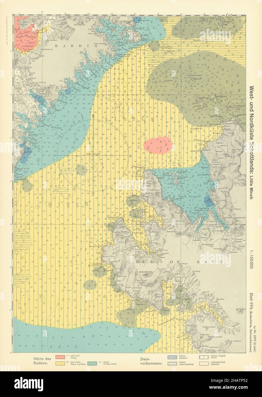 99b. Isle of Skye & Harris. Minch. Scotland. KRIEGSMARINE Nazi map 1940 ...