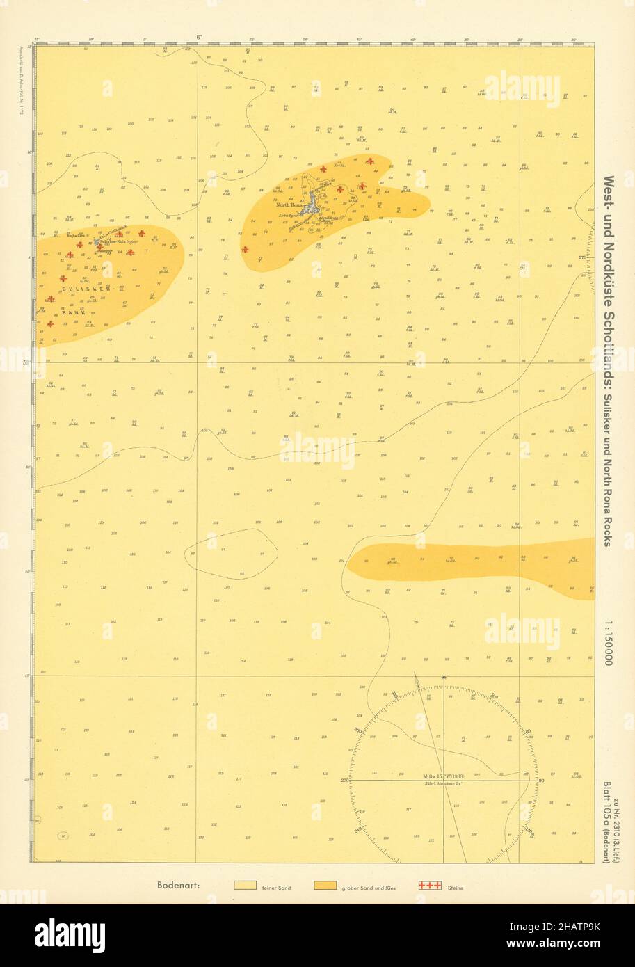 105a. Sula Sgeir North Rona Ross-shire Scotland KRIEGSMARINE Nazi map ...