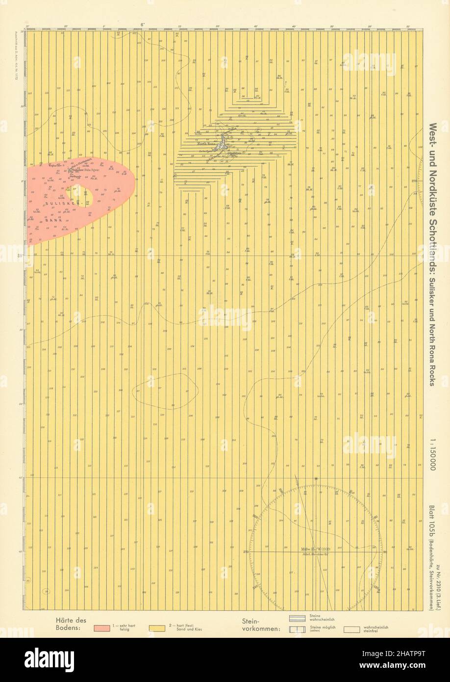 105b. Sula Sgeir North Rona Ross-shire Scotland KRIEGSMARINE Nazi map ...