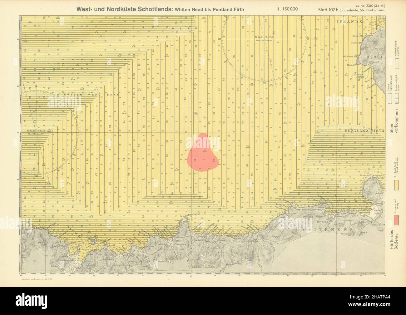 107b. Caithness Sutherland Hoy Orkney coast. KRIEGSMARINE Nazi map 1940 ...