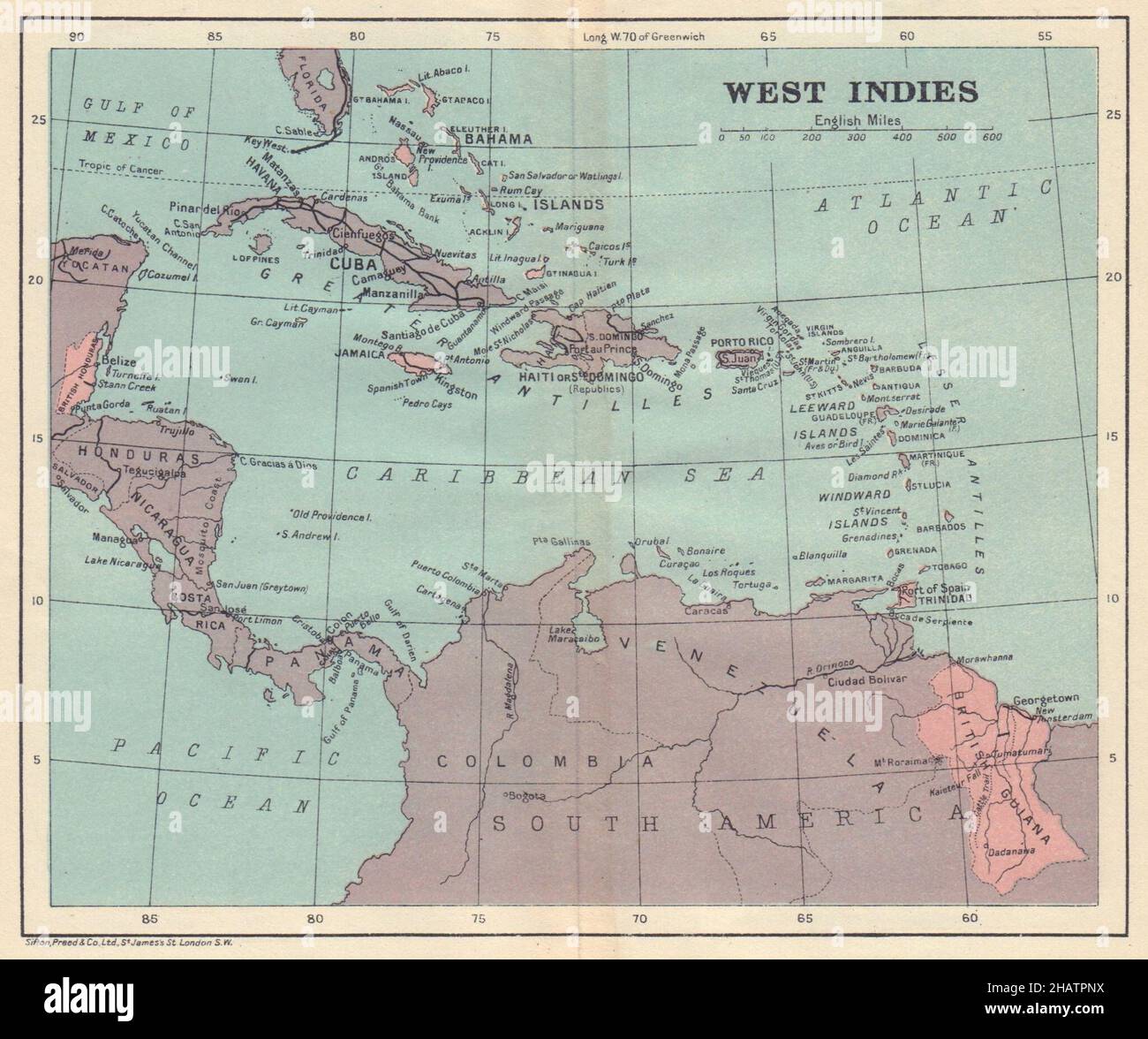 Map of hispaniola hi-res stock photography and images - Alamy