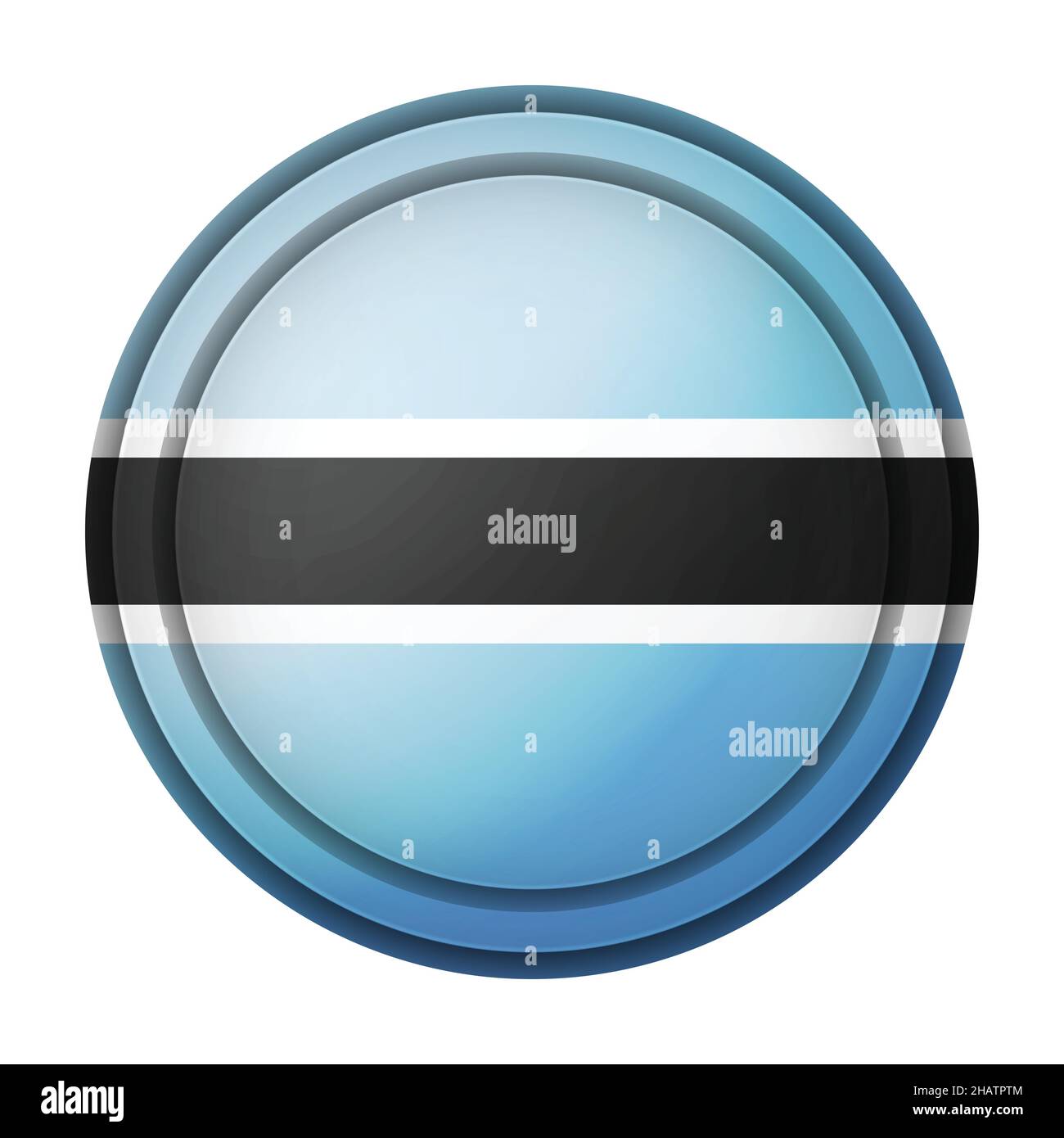 Glass light ball with flag of Botswana. Round sphere, template icon. National symbol. Glossy ...