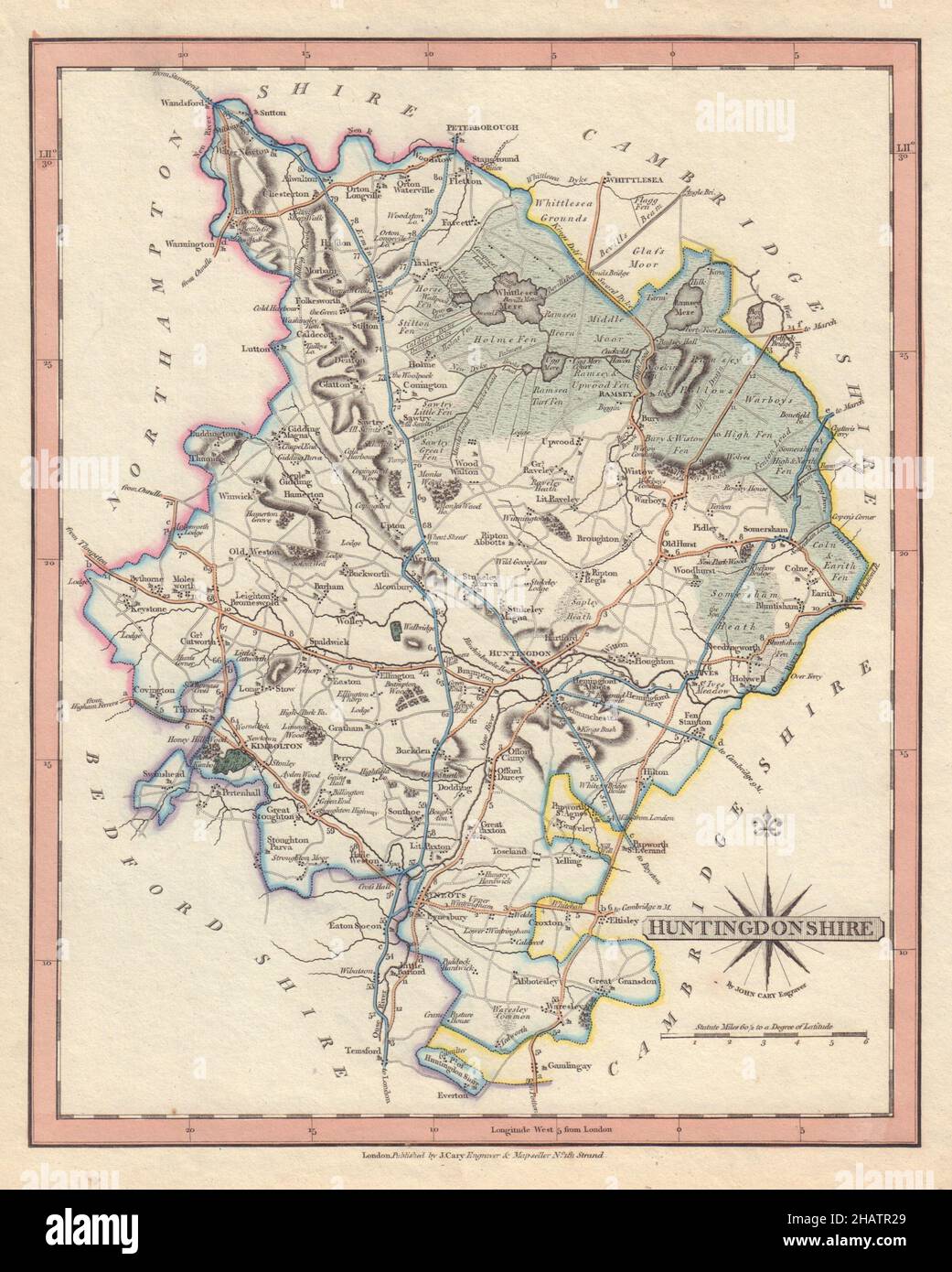 Huntingdonshire map hi-res stock photography and images - Alamy