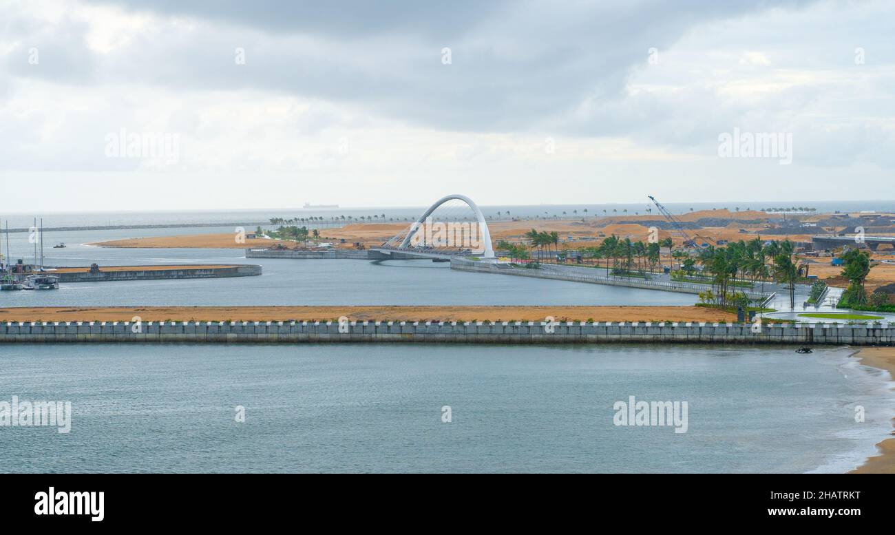 bird view of the new developing port city project in Sri Lanka Stock ...