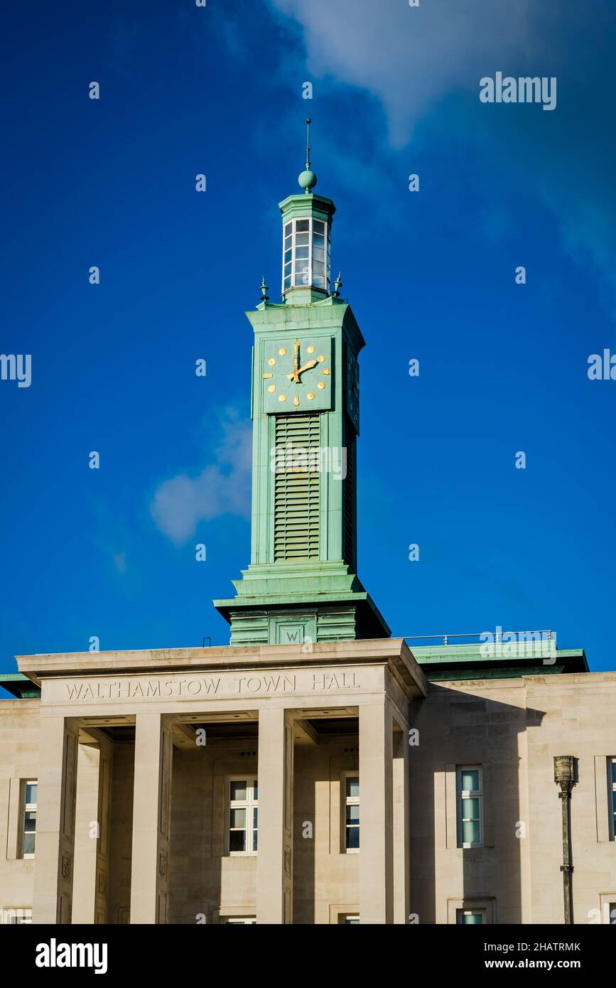 Clocktower, Waltham Forest Town Hall, a Grade II Listed Building, built ...