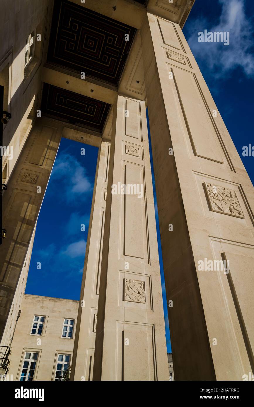 Entrance columns, Waltham Forest Town Hall, a Grade II Listed Building ...