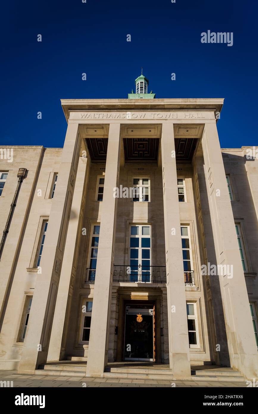 Main entrance, Waltham Forest Town Hall, a Grade II Listed Building ...