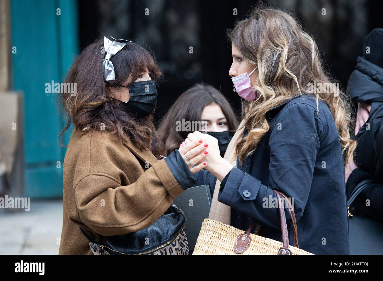 Paris, France, 15/12/2021, Elsa Wolinski during the funeral of Maryse ...