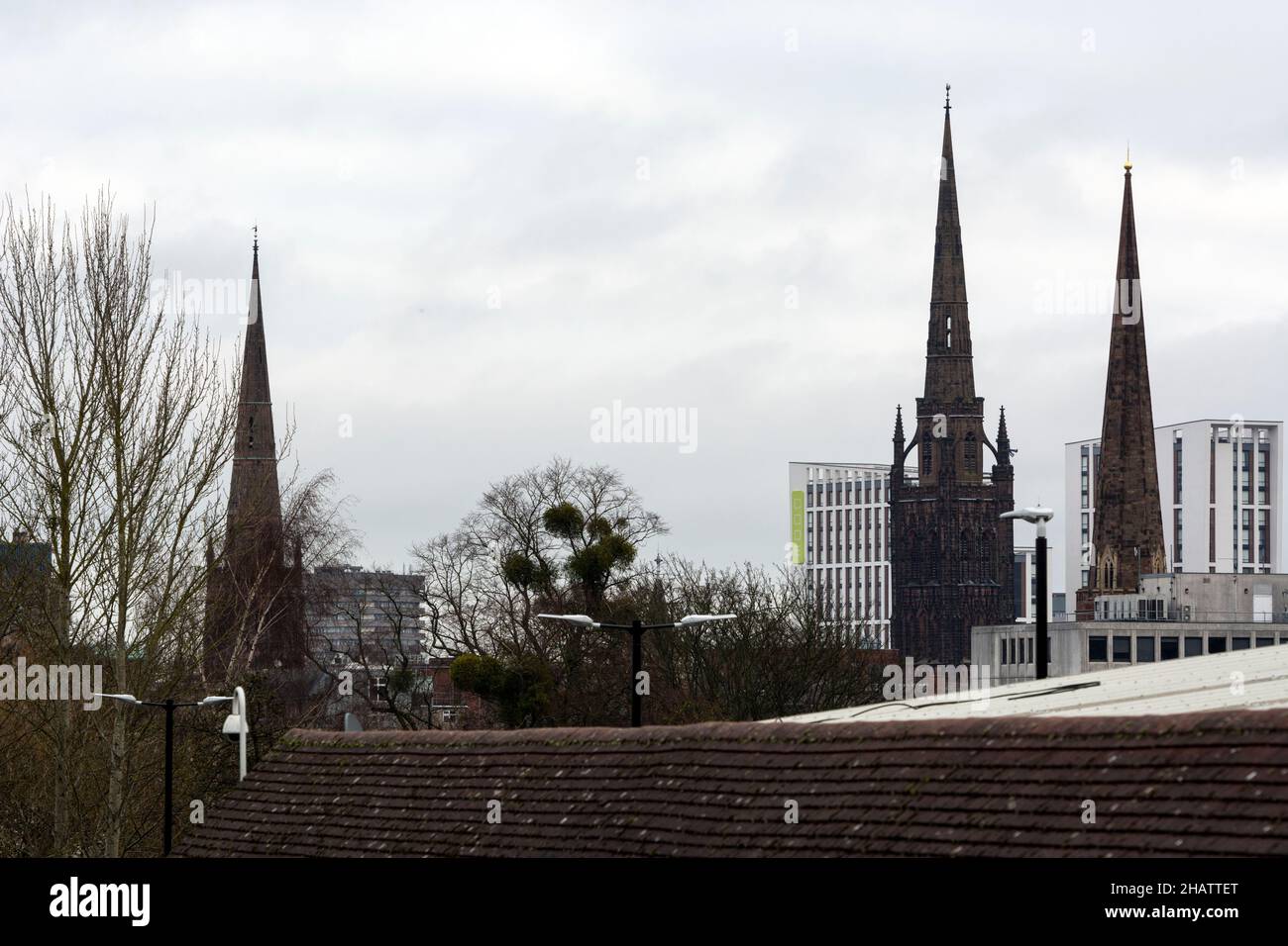 A view towards the three spires, Coventry, West Midlands, England, UK Stock Photo - Alamy