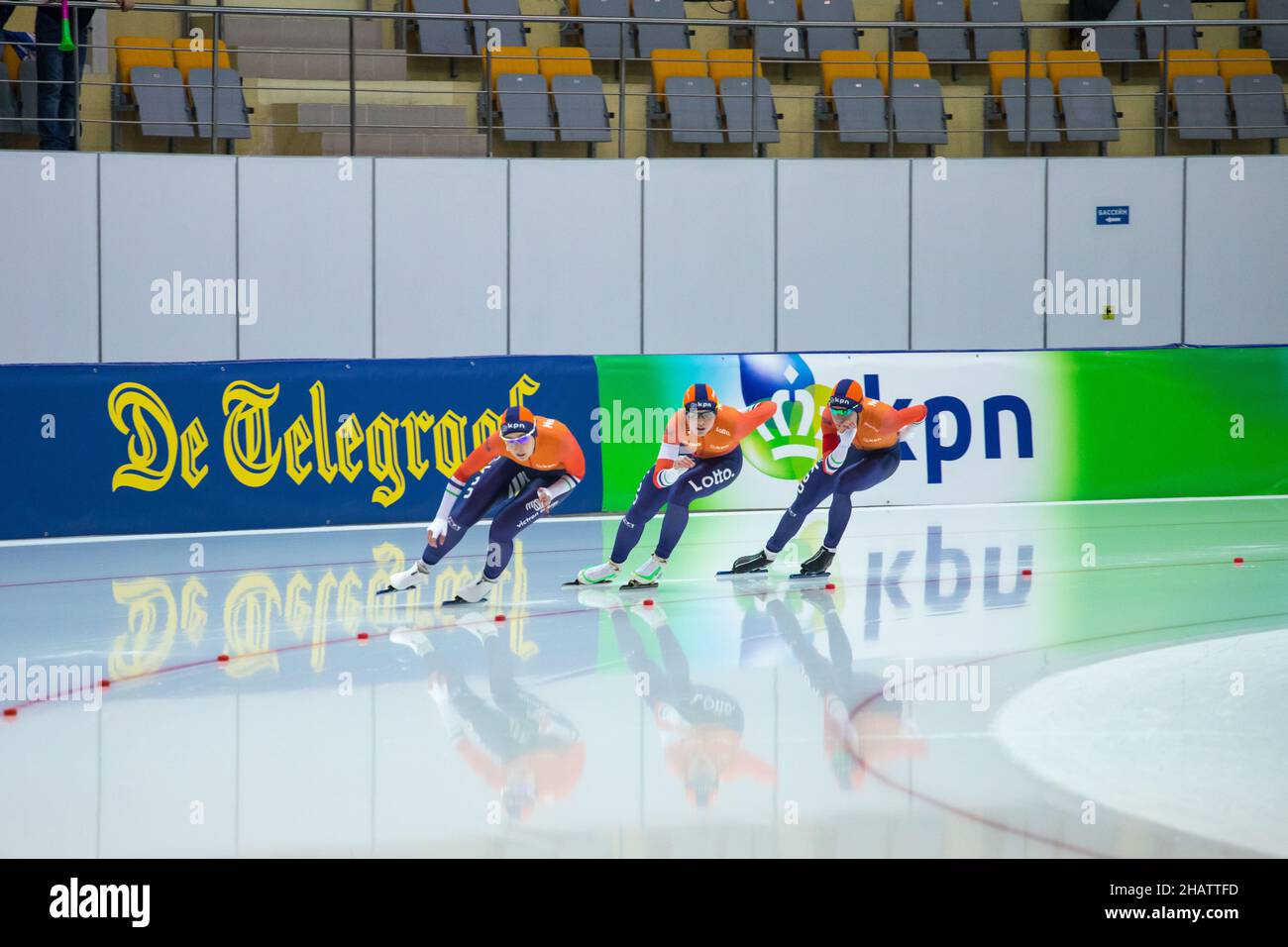 ISU European Speed Skating Championships. Athlete on ice. Classic speed ...