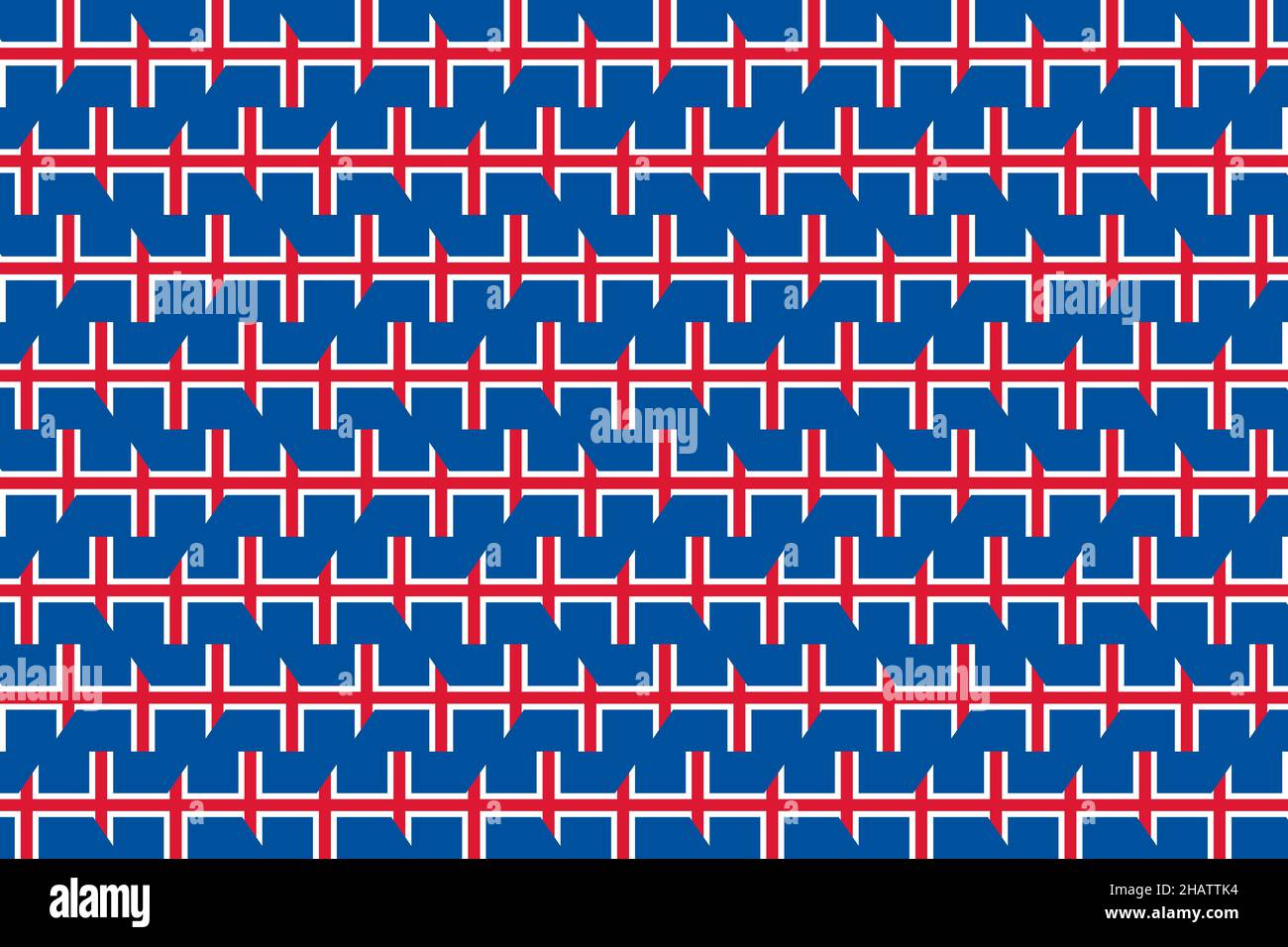 Geometric pattern in the colors of the national flag of Iceland. The ...