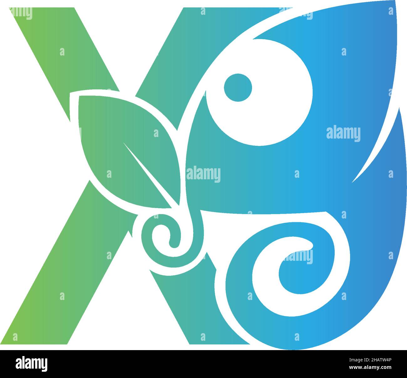 Letter X icon with chameleon logo design template vector Stock Vector ...