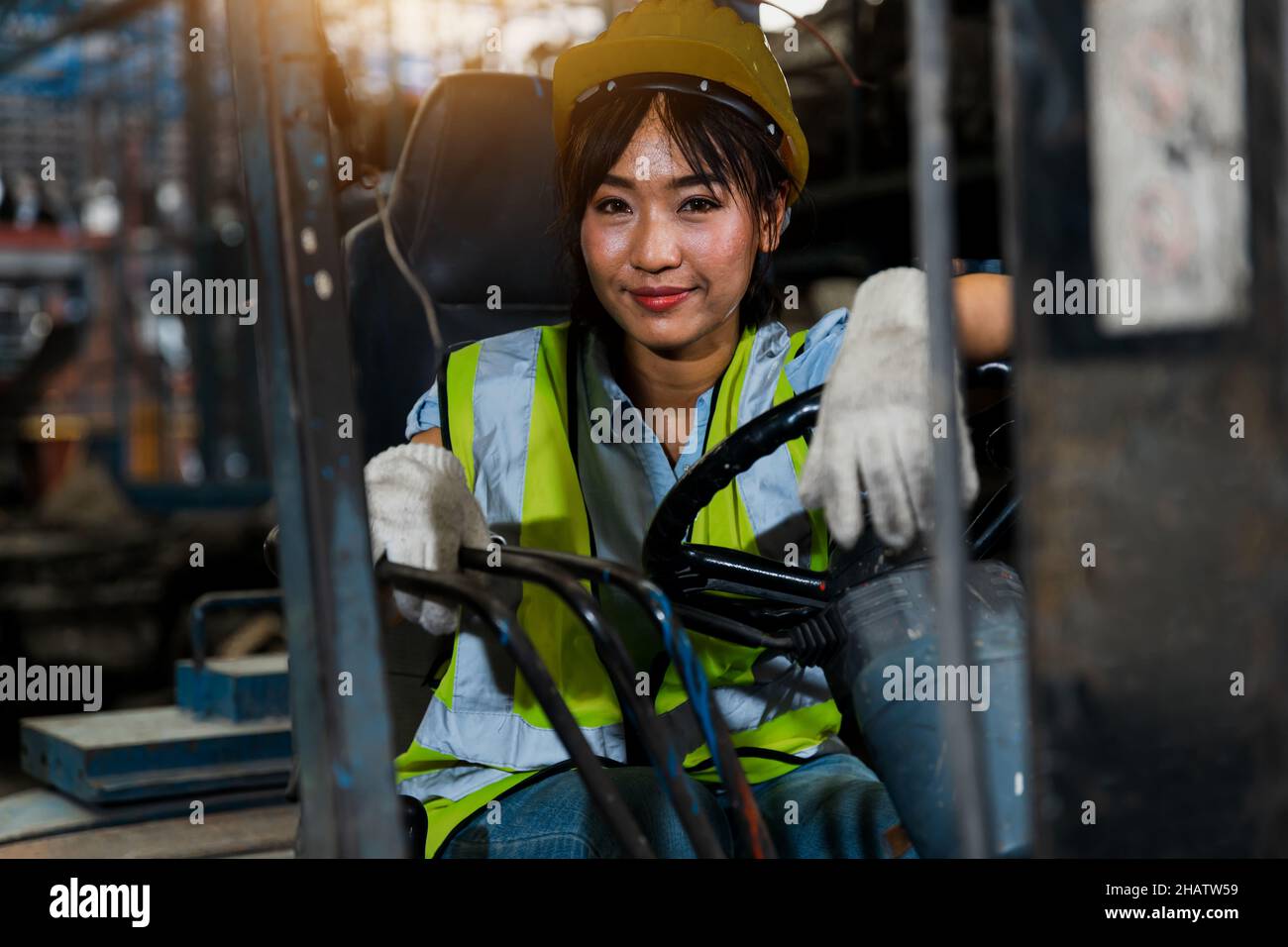 Asian woman working hard and hyperhidrosis face full of sweat during ...