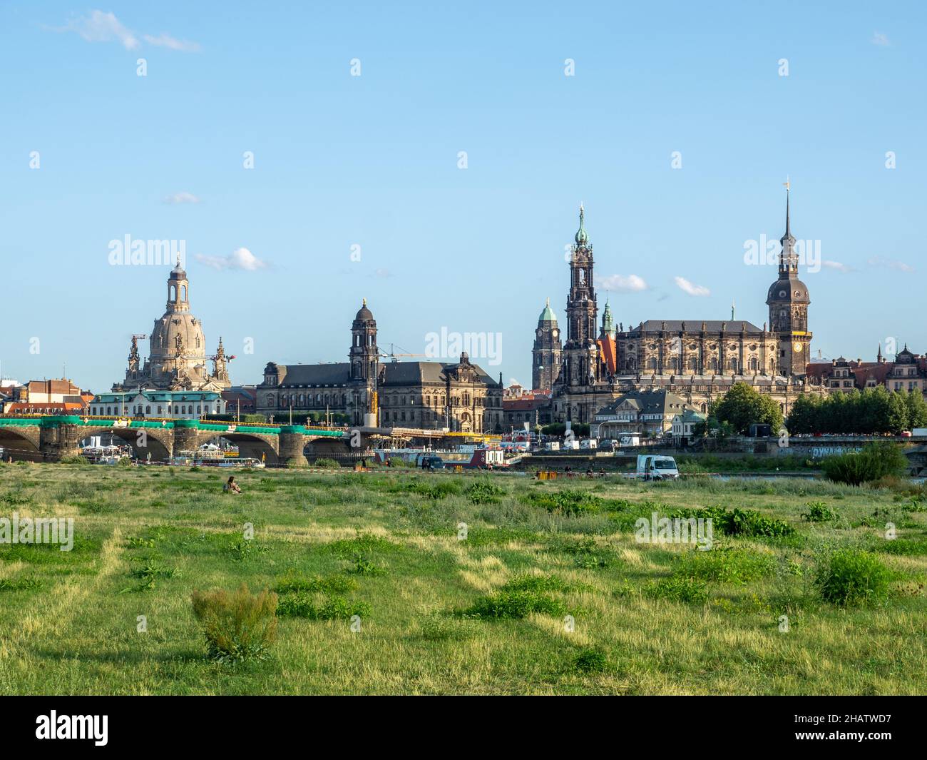 Dresden skyline on the banks of the Elbe Stock Photo - Alamy