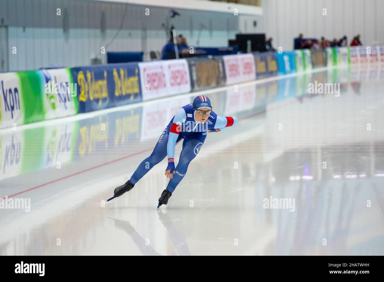 ISU European Speed Skating Championships. Athlete on ice. Classic speed ...