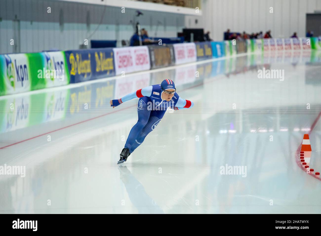 ISU European Speed Skating Championships. Athlete on ice. Classic speed ...