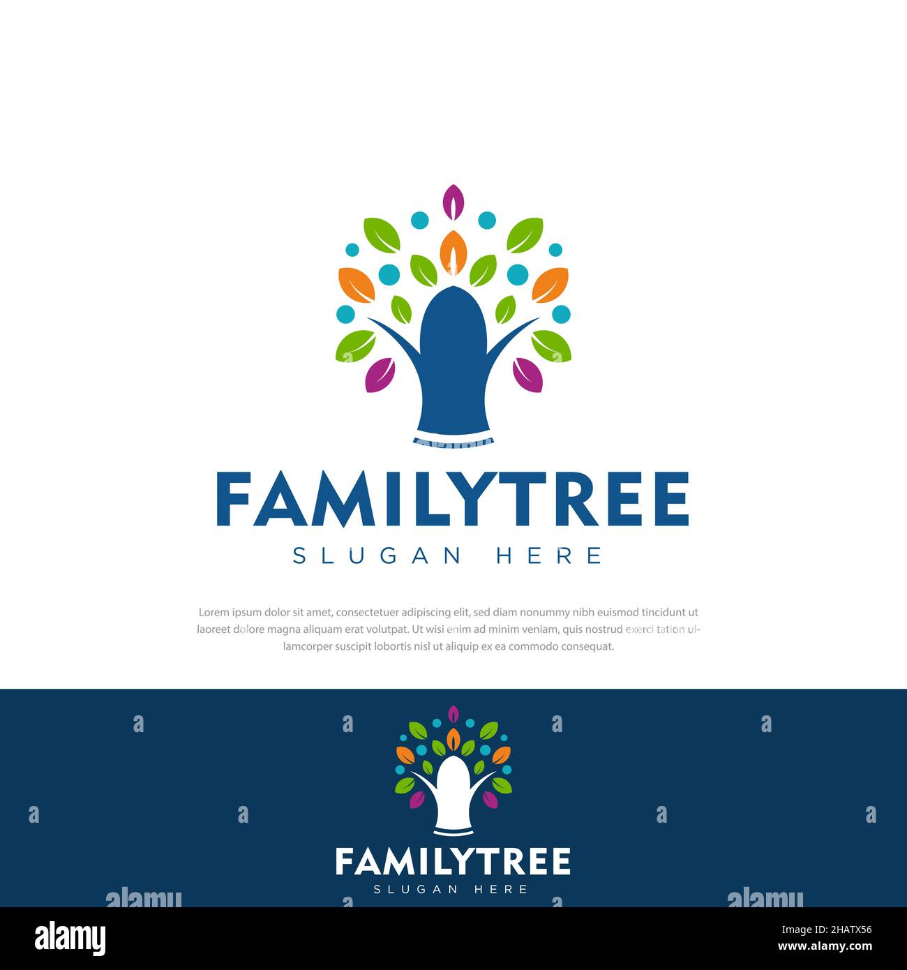 Colorful Family Tree Logo design template, symbol, icon, education ...