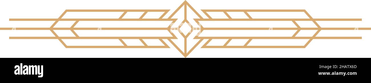 Art deco divider. Golden geometry pattern element Stock Vector Image ...