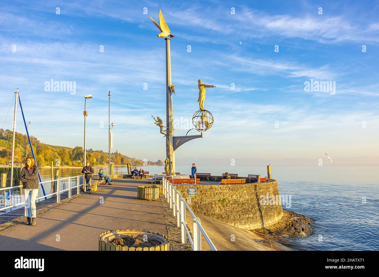 Magical Post (Magische Säule) by sculptor Peter Lenk on the harbour ...
