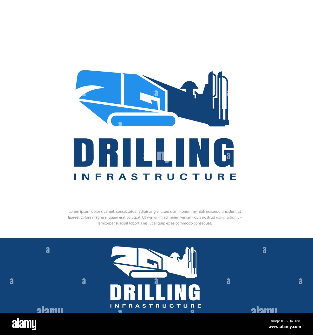 Drilling design logo, contractor, heavy equipment, symbol, icon design ...