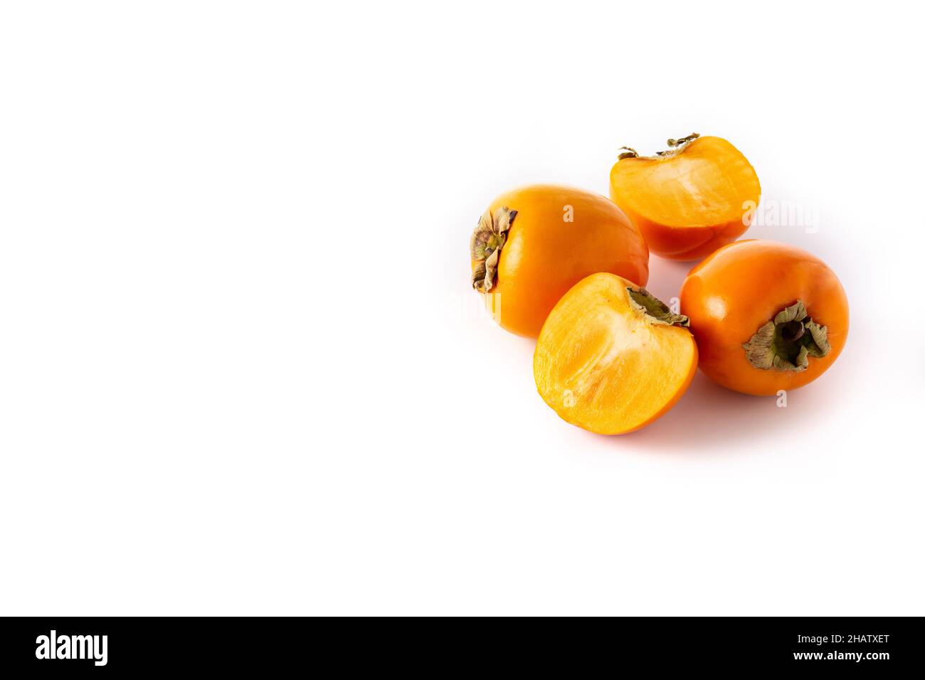 Fresh persimmon fruit isolated on white background Stock Photo - Alamy
