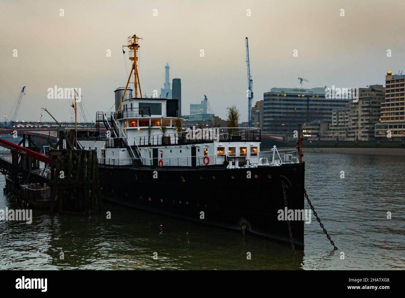 London, United Kingdom; March 16th 2011: Museum ship, HMS President ...