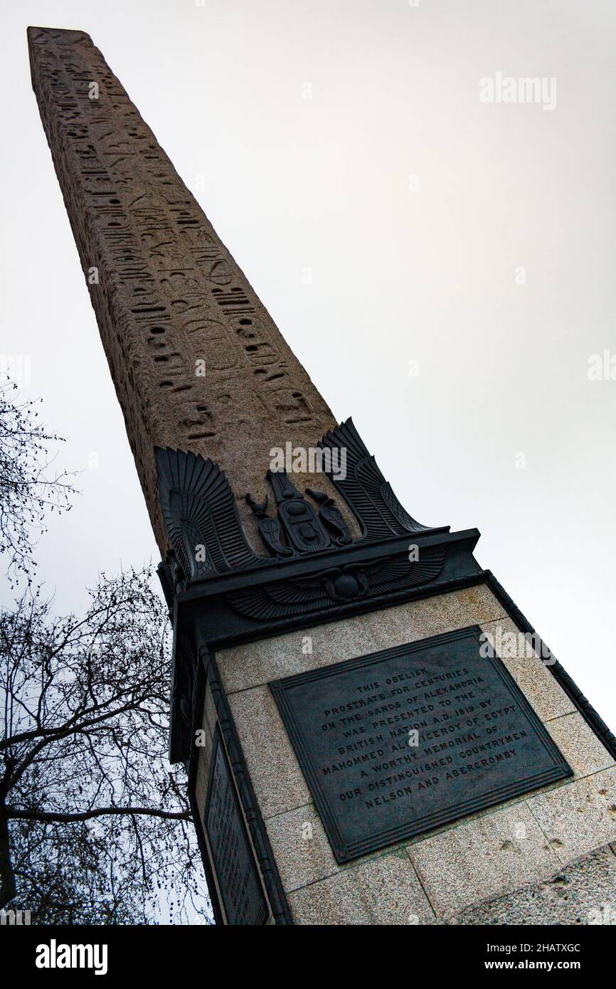 London, United Kingdom; March 16th 2011: Egyptian obelisk at Cleopatra ...
