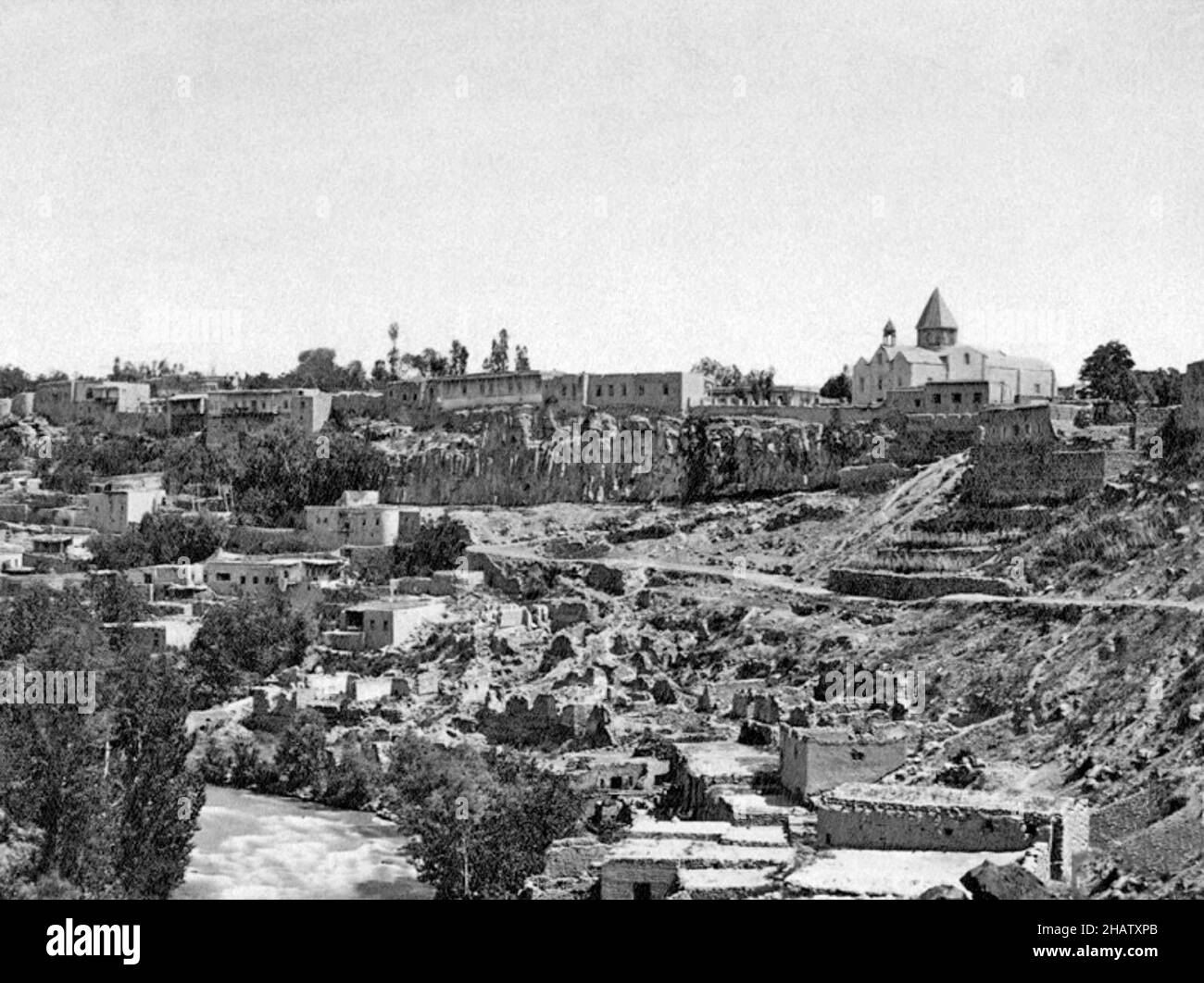 Dzoragyugh neighbourhood of old Yerevan in the 19th century Stock Photo ...