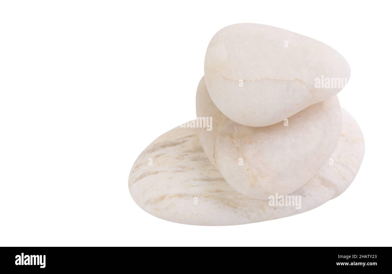 White Zen stones isolated on white background with clipping path Stock ...