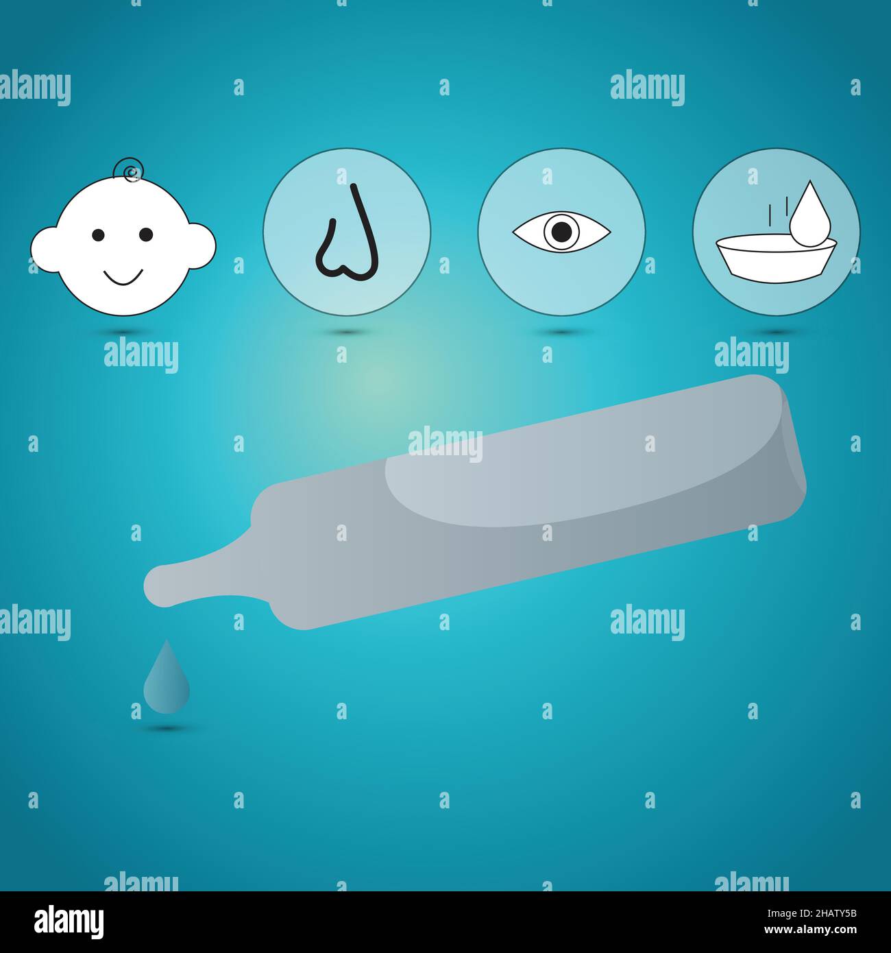 Physiological solution for eyes and nose, conceptual vector Stock ...