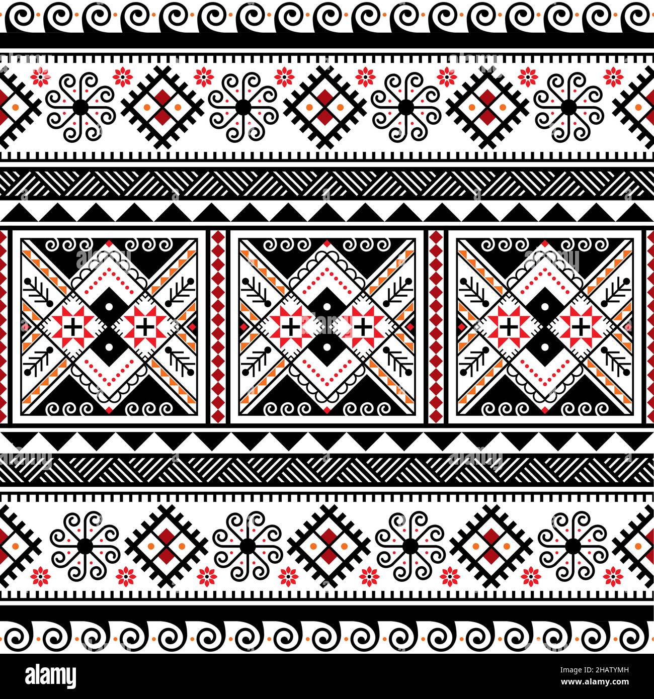 Ukrainian Easter eggs - Hutsul Pisanky vector seamless pattern, Slavic ...