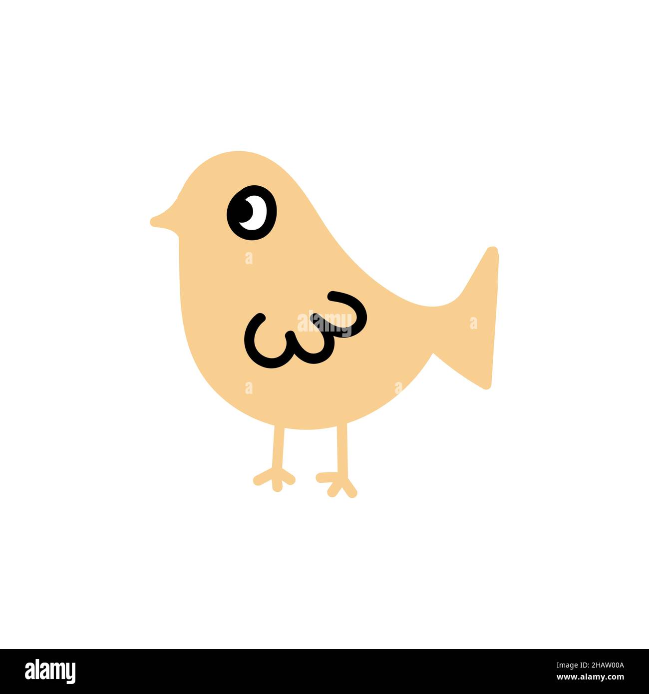 vector color doodle cartoon bird icon, isolated Stock Vector Image ...