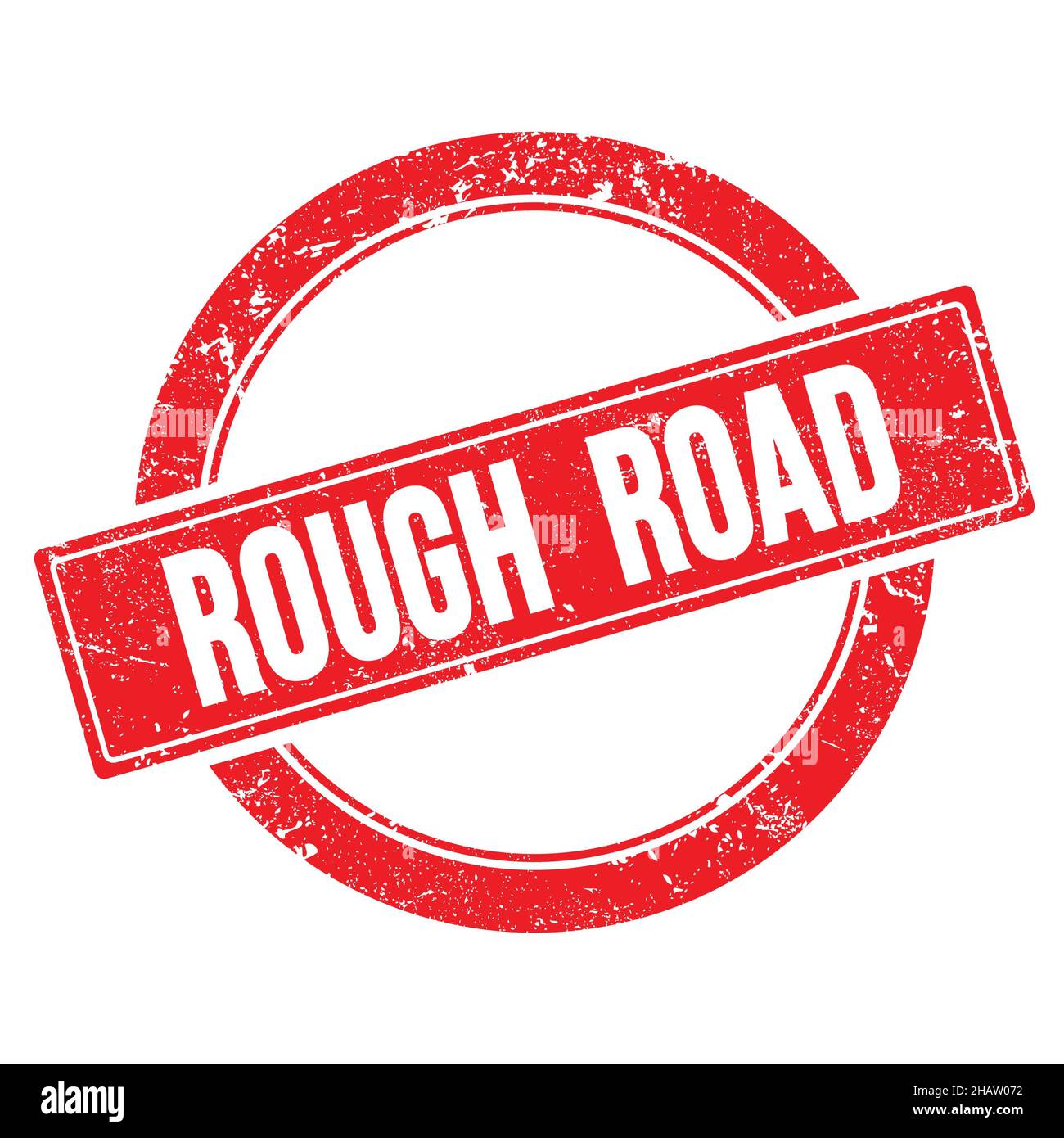 ROUGH ROAD text on red grungy round vintage stamp Stock Photo - Alamy