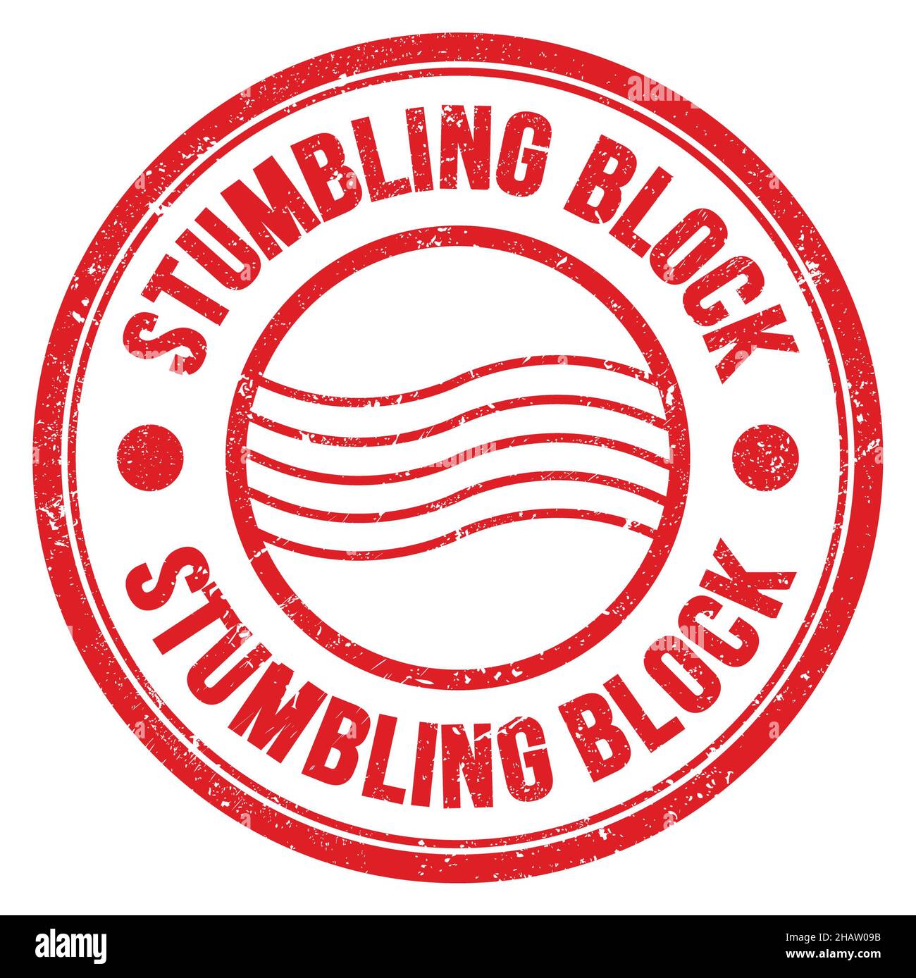 STUMBLING BLOCK word written on red round postal stamp sign Stock Photo ...