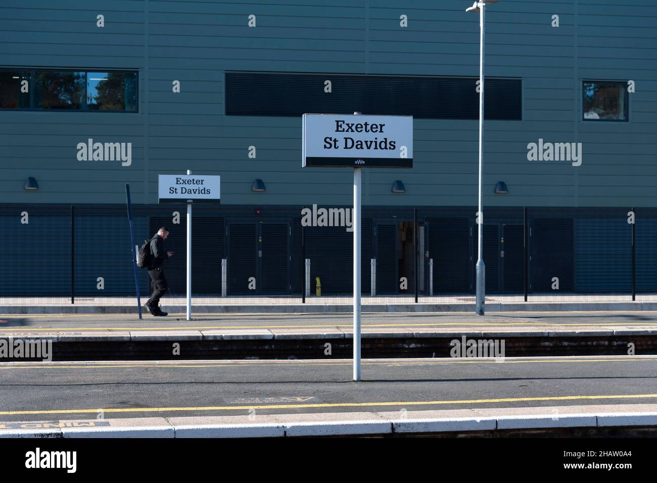 Exeter, Devon, England, UK. 2021. Exeter St Davids railway station ...