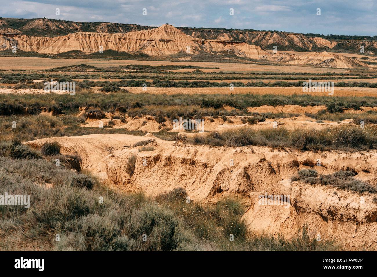 Desert area of Las Bardenas Reales in Navarra, Spain Stock Photo - Alamy