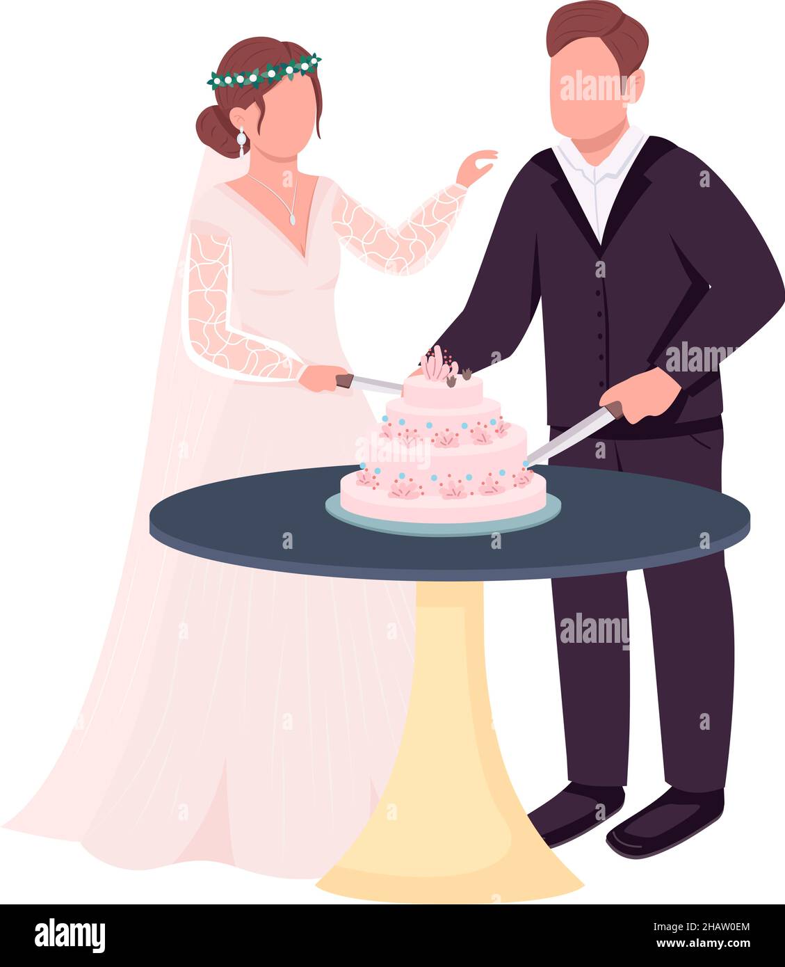Cake cutting ceremony Stock Vector Images - Alamy