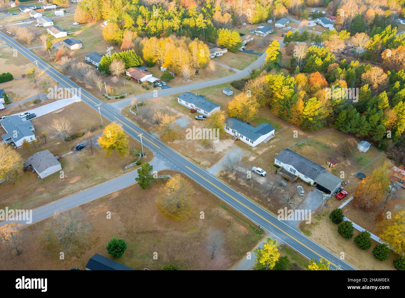 USA Boiling Spring South Carolina town skyline in early autumn Stock ...