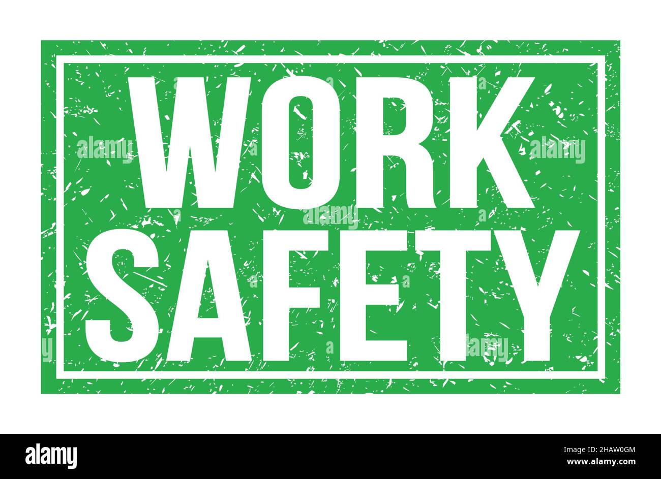 WORK SAFETY, words written on green rectangle stamp sign Stock Photo ...