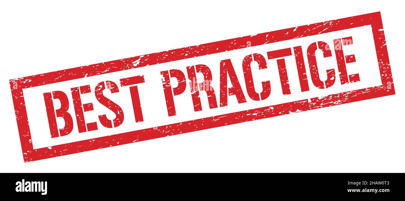 BEST PRACTICE red grungy rectangle stamp sign Stock Photo - Alamy