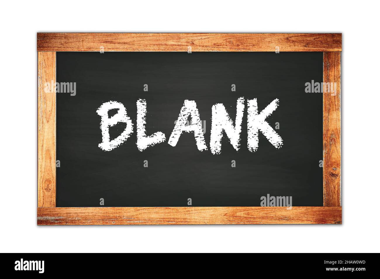 BLANK text written on black wooden frame school blackboard Stock Photo ...
