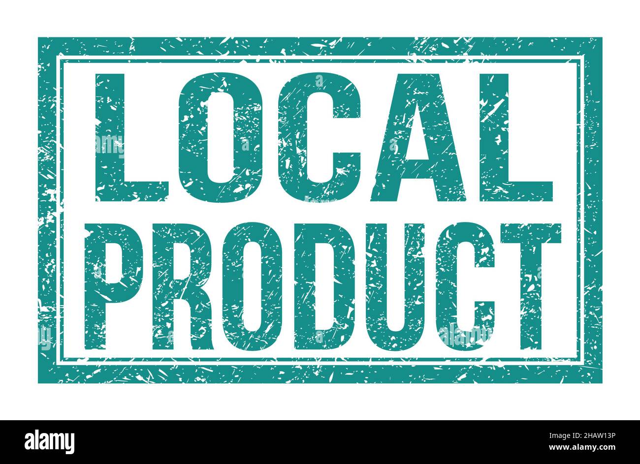 LOCAL PRODUCT, words written on blue rectangle stamp sign Stock Photo ...