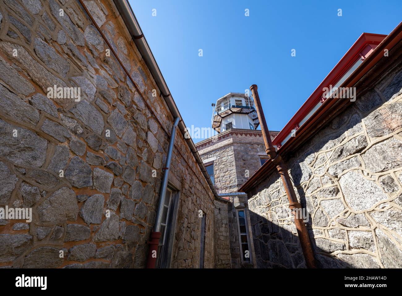Old prison with tall walls Stock Photo - Alamy