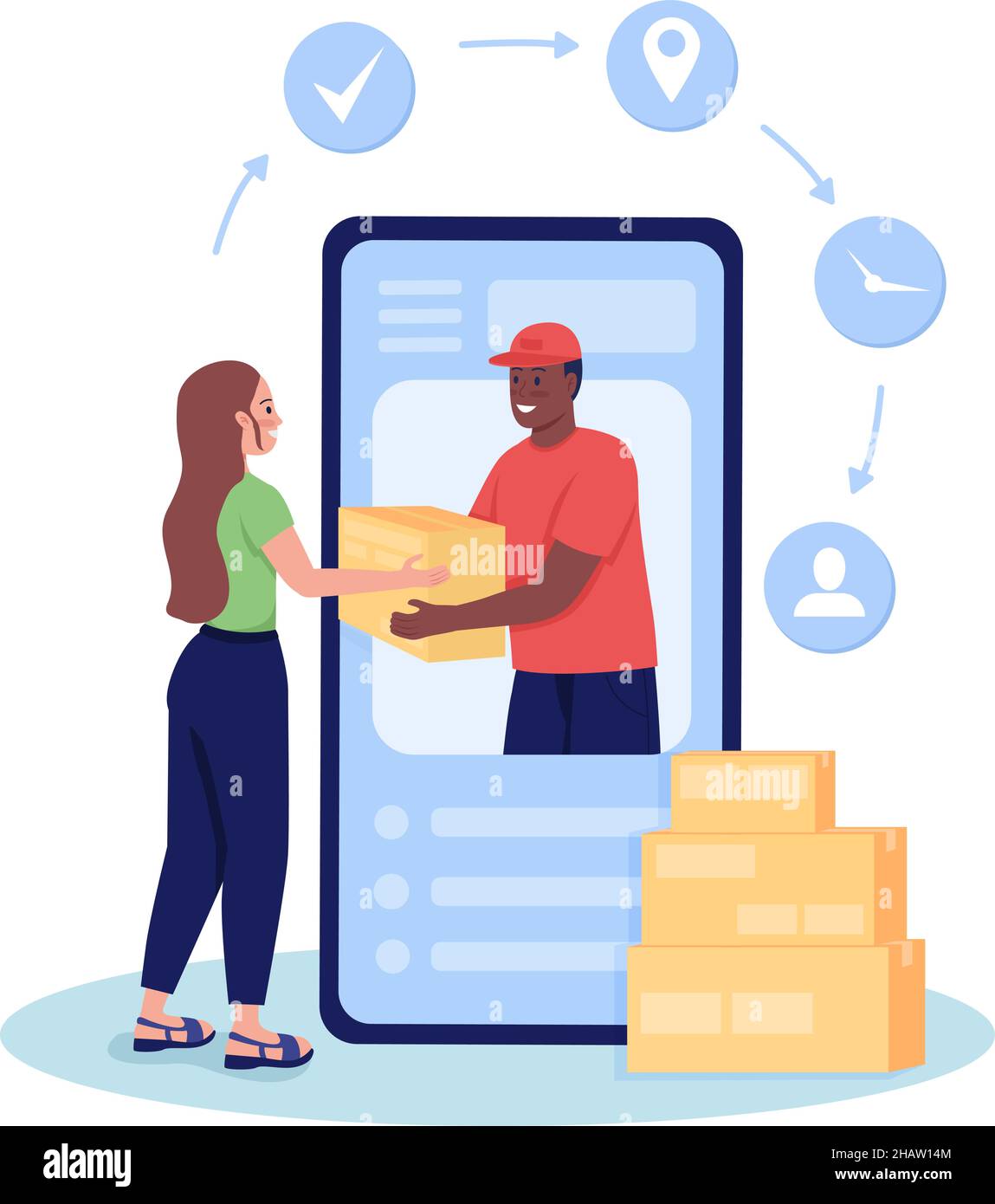 App for delivery order flat concept vector illustration Stock Vector ...