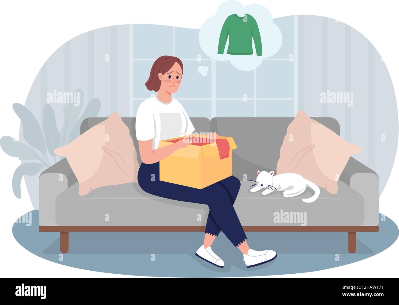 Wrong clothing order 2D vector isolated illustration Stock Vector Image ...