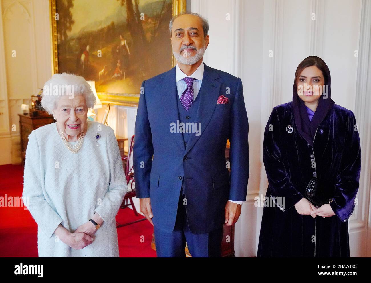 Queen Elizabeth II receives the Sultan of Oman and his wife, the first ...