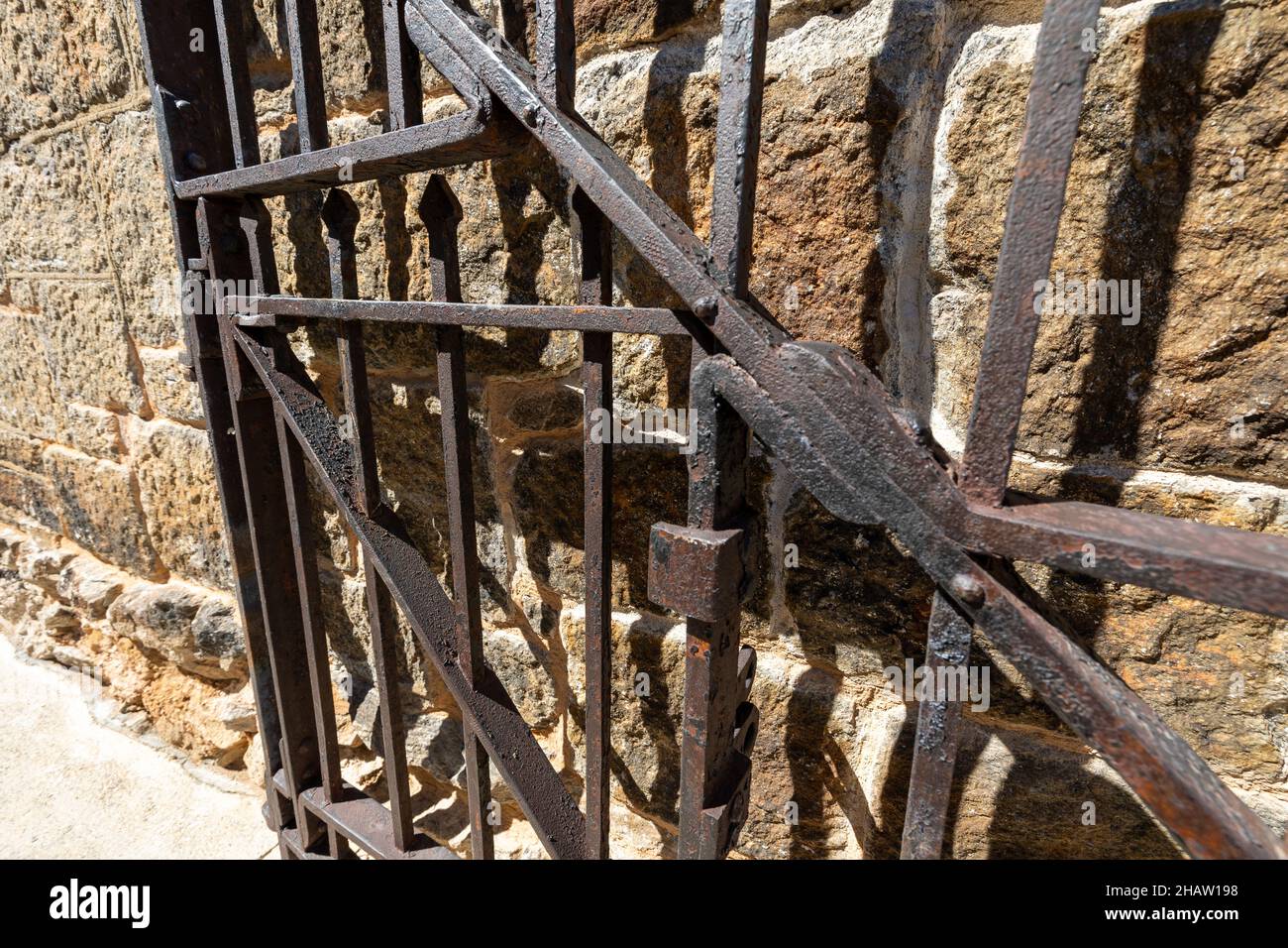Old rusted gate of a prison Stock Photo - Alamy