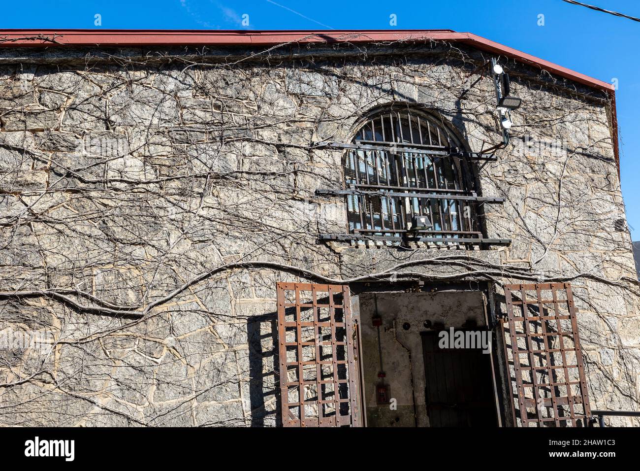 Old prison with high walls on a sunny morning Stock Photo - Alamy