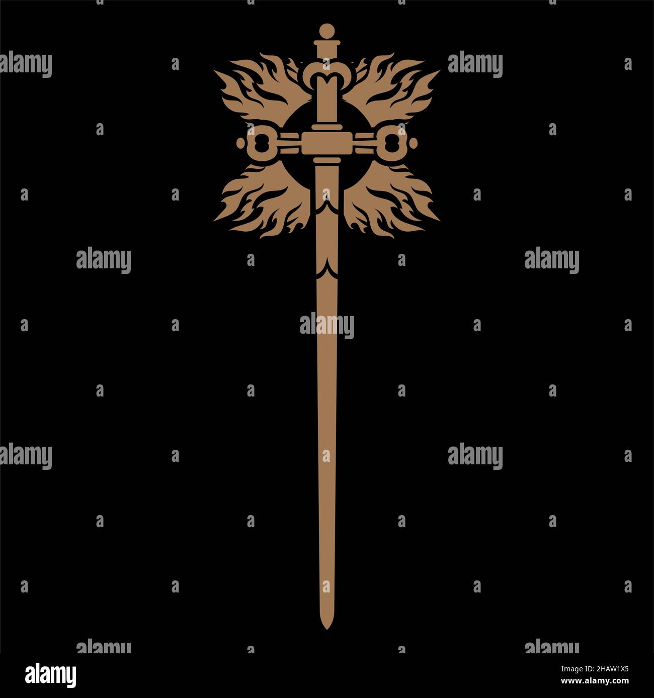 Knight Design. Battle sword of a crusader knight Stock Vector Image ...
