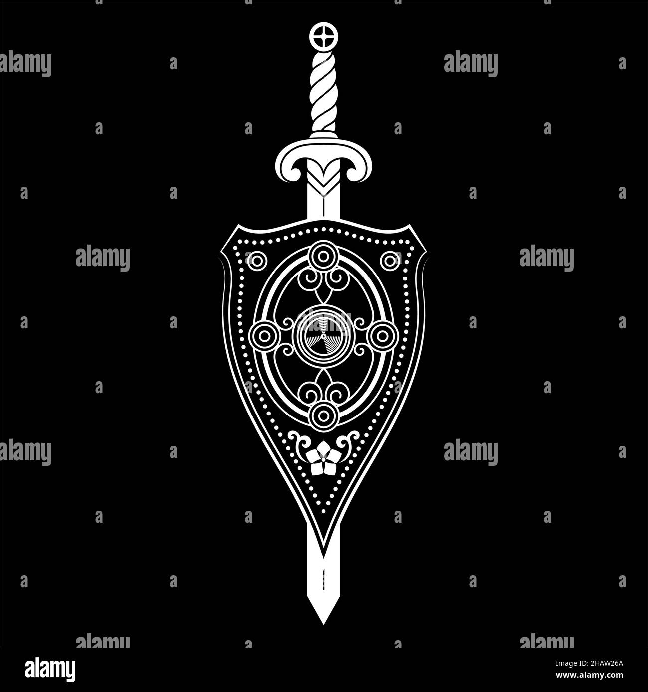 Ornamented Sword Stock Vector Images Alamy 